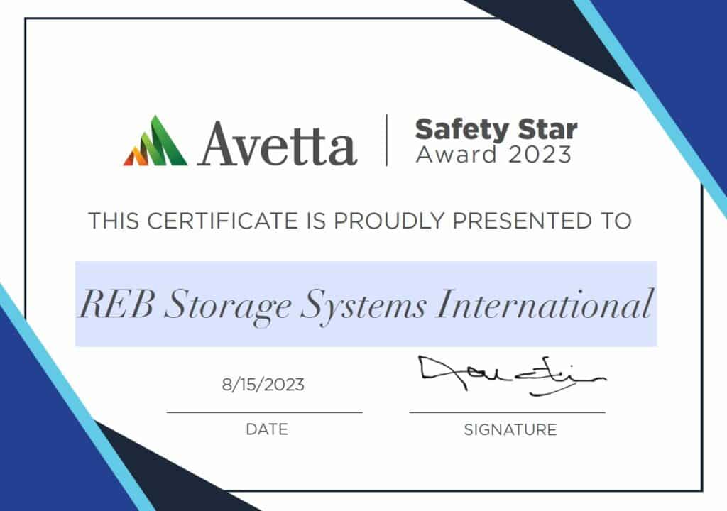 REB Awarded Avetta's 2023 Safety Star Award | REB Storage Systems